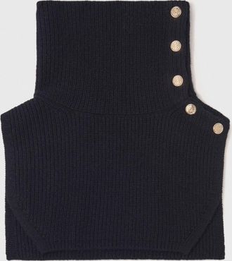 Maje Col À Boutons En Mix De Laine - Noir - Maje