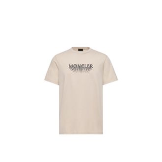 Moncler Moncler Logo Cotton Jersey T-shirt, Men, Beige, Size: 3xl