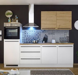 Loftscape home24 Küchenzeile Packwood 260 x 220 x 60cm Weiß