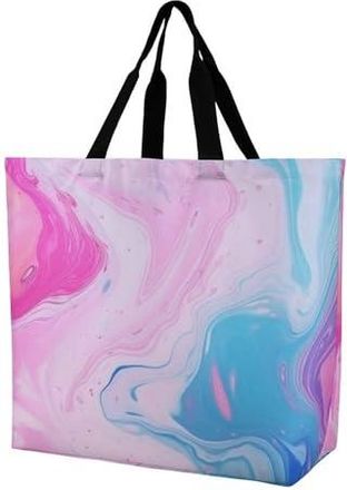 Generic Marbr&eacute; Color&eacute;, Pastel Roses, Bleu, Violet Sac A Main Femme Pliable Sacs De Courses D&eacute;contract&eacute; Sac Fourre-Tout Pour Voyage Gym Quotidienne