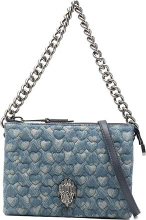 Kurt Geiger Femme, Sacs, Bleu, Taille: ONE Size Kensington Heart Quilted Chain Shoulder Bag