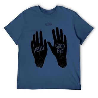 Generic T-shirt graphique mains psychiques, T-shirt vintage de super-h&eacute;ros pour homme, chemise en coton &laquo; Left Hello Right Goodbye &raquo;, Style marine, S