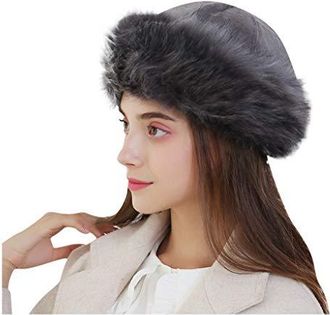 Generic Chapeau mongol chaud pour femme - Cache-oreilles - Solide - Pour lhiver - En laine &eacute;paisse - Casquette de baseball A S, gris, Taille unique