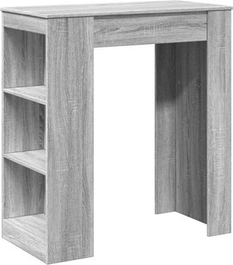 vidaXL Table de bar avec &eacute;tag&egrave;res sonoma gris bois ding&eacute;nierie Vidaxl
