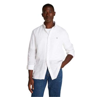 Tommy Hilfiger Hemd f&uuml;r Herren, Leinen, Regul&auml;r, Lang&auml;rmlig (Aufgehelltes Wei&szlig;)