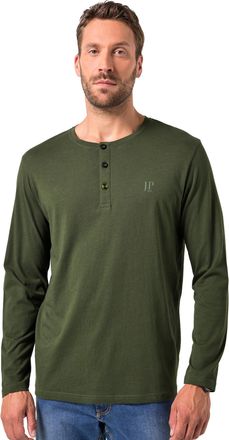 JP1880 Herren große Größen Übergrößen Menswear L-8XL bis 8XL, Langarm-Shirt, Henley, Knopfleiste, Rundhalsausschnitt, Dunkles seegras XL 702555120-XL