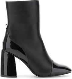 Caf&egrave;noir Bottines En Cuir Avec Empi&egrave;cements En Cuir Verni, Pour Femme, Couleur Noir, Taille 37