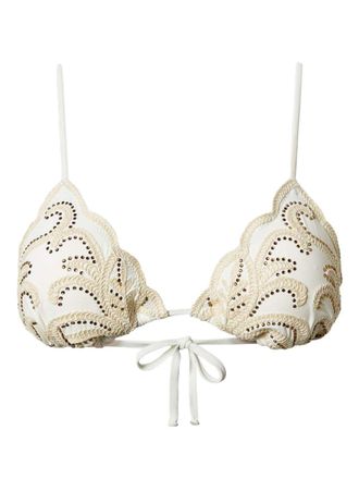 Twin-Set haut de bikini en maille - Blanc