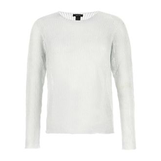 Avant Toi Gerippter Rundhalspullover - - Knitwear - Herren - Wei&szlig; - XL