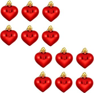 SOLUSTRE 36st&uuml;cke Teiliges Rotes Herz Anh&auml;nger Weihnachten H&auml;ngende Weihnachtsdekoration Christbaumschmuck F&uuml;r Basteln Und Festliche Dekoration