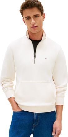 Tommy Hilfiger Herren Essential Terry New 1/4 Zip Mw0mw43115 Sweatshirt mit halbem Rei&szlig;verschluss, Yellow (Ivory Petal), M