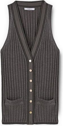 Motivi Femme, Pulls, Gris, Taille: 40 FR Top en maille lurex avec boutons