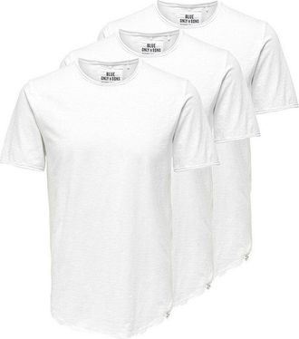 Only & Sons T-Shirt 3er Pack ONSBENNE (Spar-Set, 3-tlg) T-Shirt - Baumwolle - Atmungsaktiv - Vielseitiges Basic