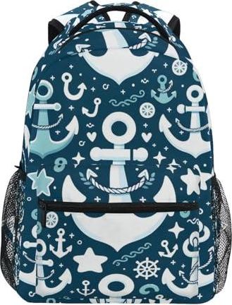 Generic Ancre Oc&eacute;an Bleu Sacs A Dos Confort Sac &Agrave; Dos Unisexe Cartables Scolaires Pour Voyage Homme Camping 29X40Cm