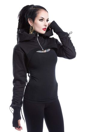 Chemical Black Ebony Bolero Frauen Kapuzenjacke schwarz XS