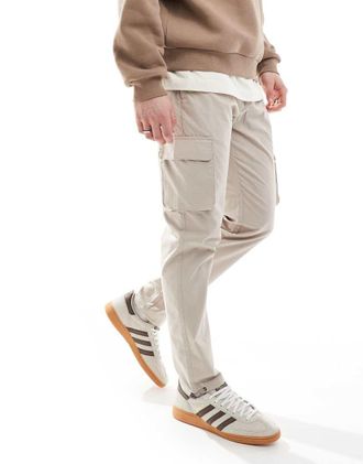 Only & Sons Pantalon cargo fusel&eacute; technique - Taupe-Neutre