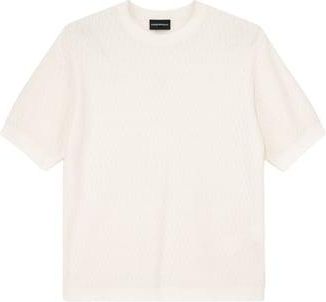 Emporio Armani Pull &agrave; manches courtes &agrave; chevrons en maille de coton