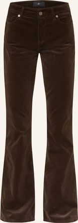 7 For All Mankind Bootcut-Hose The Leggy Bootcut Aus Samt braun