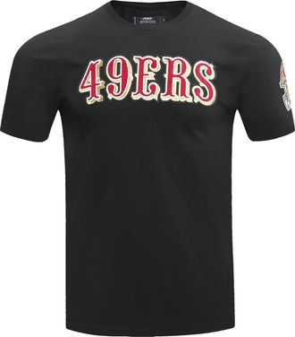 Pro Standard Mens NFL San Francisco 49Ers Classic Chenille Kurzarm T-Shirt Schwarz L
