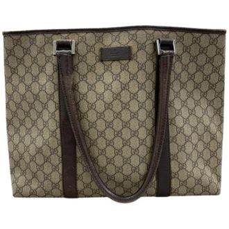 Gucci Pre-owned GG Supreme Canvas Leder Tote Bag - - Pre-owned - Damen - Beige - ONE SIZE