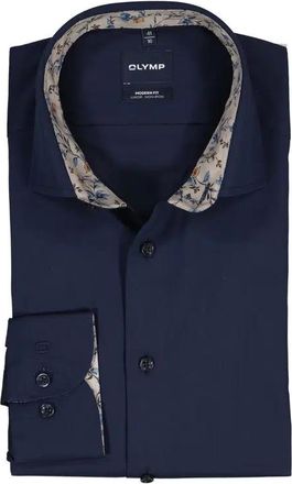 Olymp Herren Hemden blau Baumwolle