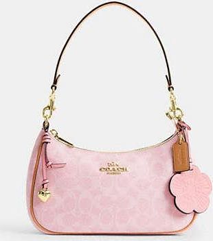 Coach Teri Schultertasche Aus Signature-Canvas Mit Anh&auml;ngern