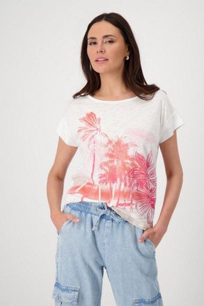 Monari Rundhalsshirt mit Tropicalprint