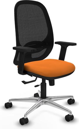 Piqueras y Crespo Hoher Schreibtischstuhl mit 2D-Armen, h&ouml;henverstellbare Lendenwirbelst&uuml;tze, ausgestattet mit Syncro/Translack und Schneidschaum, mit 65 mm Nylon-Rolle