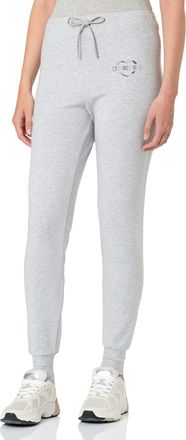Love Moschino Moschino Damen Slim Fit Jog With Brand Heart Olographic Print Casual Pants, Melange Light Gray, 38 EU