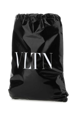 Valentino Garavani Mens Black Leather Vltn Sack 0ni Zaini Bag