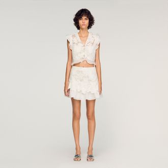 Sandro Top court en guipure
