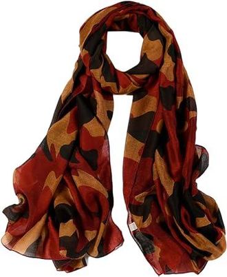 Generic &Eacute;charpe pashmina pour femme - Motif camouflage, rouge, 180 cm