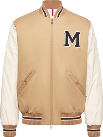 Moncler Moncler Doudoune Universitaire Oreane En Coton M&eacute;lang&eacute;, Homme, Beige, Taille: 1