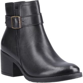 Hush Puppies Hensley Leder Damen Schwarze Absatz-Stiefeletten
