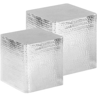 vidaXL Tables basses 2 pcs Argent&eacute; Aluminium vidaXL215992