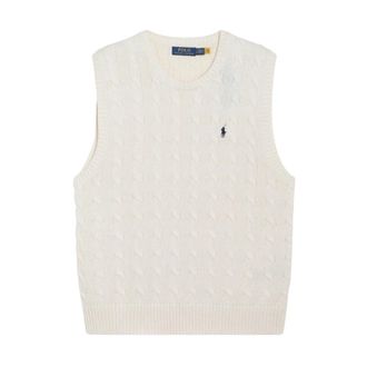 Polo Ralph Lauren Baumwoll-Zopfstrickweste - - Knitwear - Herren - Beige - L