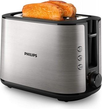 Philips Toaster aus 950 w edelstahl mit 2 steckpl&auml;tzen hd2650/90