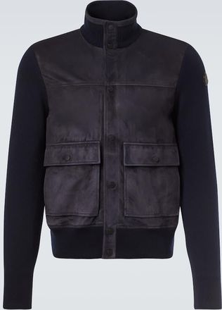 Moncler Veste en daim et laine