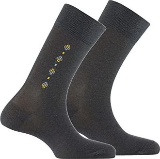 Kindy Lot de 2 paires de mi-chaussettes en fil décosse MADE IN FRANCE - couleur - Anthracite - Pointure - 39-42