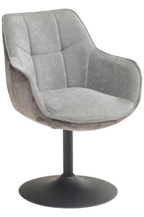 MID.YOU Mid.you Armlehnstuhl, Grau, Schwarz, Metall, Textil, rund, 63x87x64 cm, Sitzfläche 360° drehbar, Esszimmer, Stühle, Esszimmerstühle, Armlehnenstühle