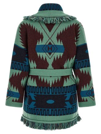 Alanui Double Jacquard Cashmere Cardigan - Green