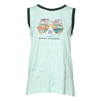 Dolce & Gabbana Hellgr&uuml;nes Tanktop mit Grafikprint - - Tops - Damen - Gr&uuml;n - XL
