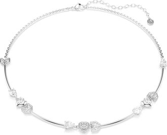 Swarovski Idyllia Halskette, Herz mit Pfeil, Wei&szlig;, Rhodiniert