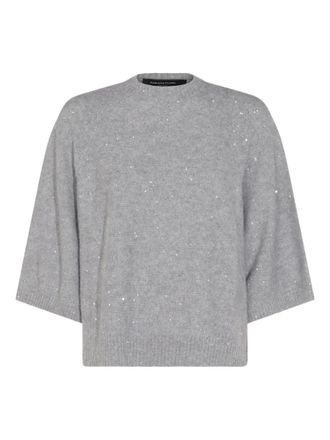 Fabiana Filippi pull brodé de sequins - Gris