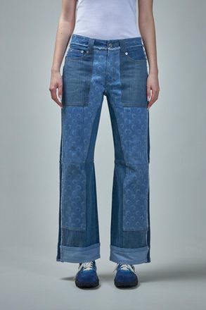 Marine Serre Regenerated Denim Straight Leg Pants