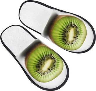 Generic Pantoufles En Coton Kiwi Vert Imprimé Anti Odeur Slippers Portative Chaussons Maison Pour Chambre Hiver De Camping M
