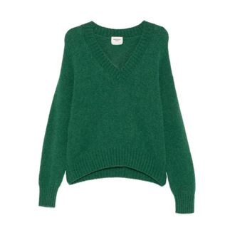 Max Mara V-Ausschnitt Strickpullover - - Knitwear - Damen - Gr&uuml;n - M