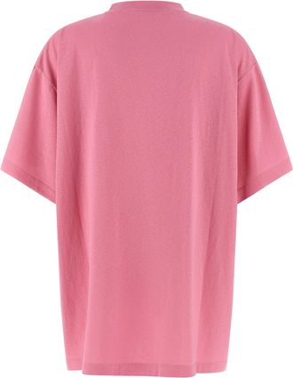 Balenciaga VIP Team Logo-Embroidered T-Shirt - Pink