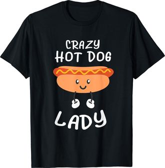 Foxxy Merch Crazy Hot Dog Lady Funny Cute Hotdog Damen T-Shirt