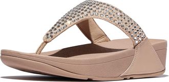 FitFlop Damen Lulu Maxi-Crystal Toe-Post Sandale, Beige (Classic Beige), 41 EU